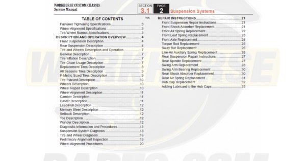 2005-2007 Workhorse LF72 Suspension Service Manual Download - Workhorse ...