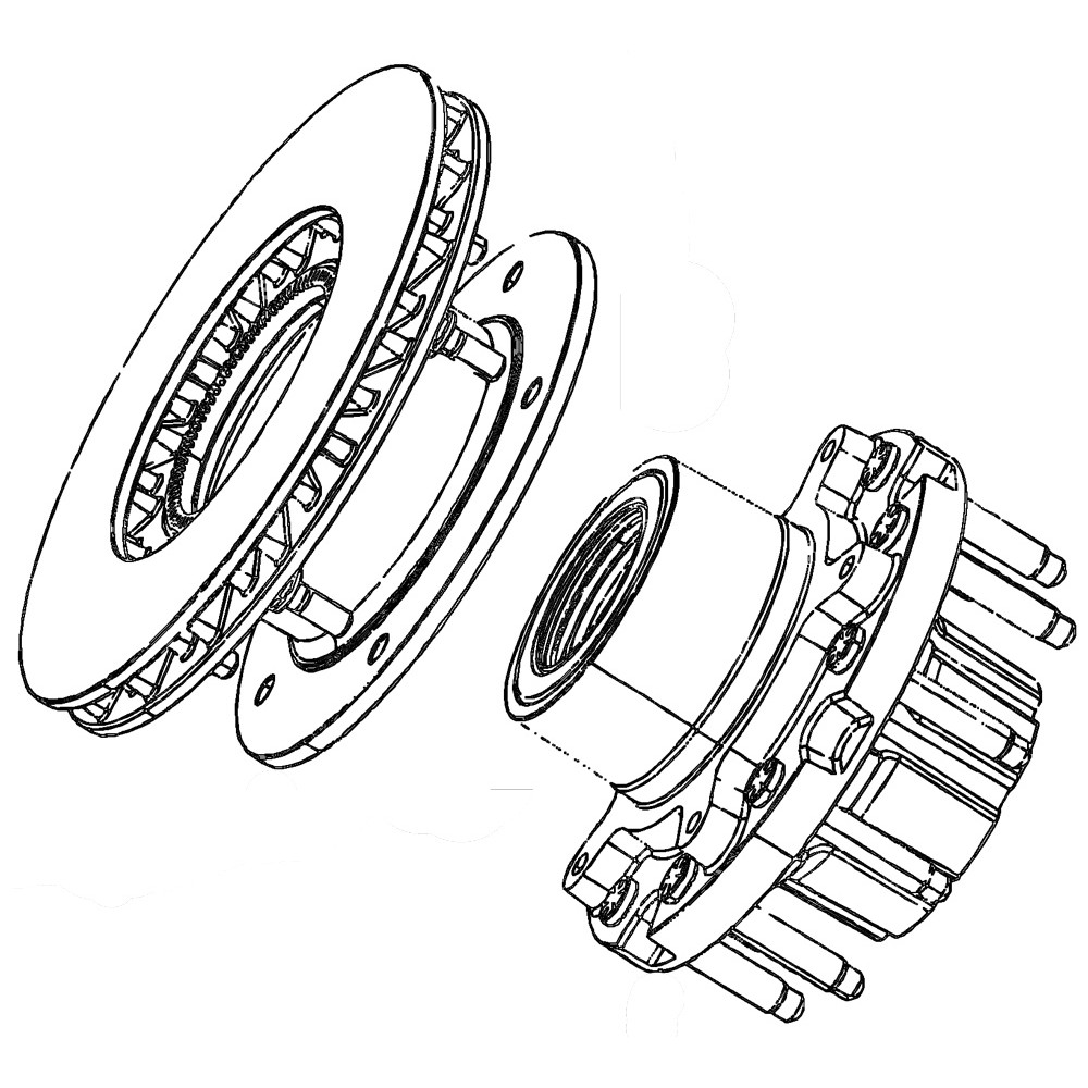 W8003602 - Hub & Rotor Asm - (dana Model 80) (dual Rear Wheels ...
