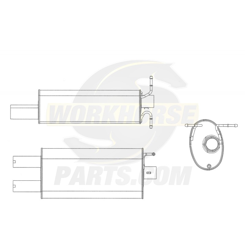 W0012318 - Muffler Asm - Exhaust With Hangers - Workhorse Parts