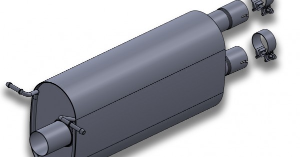 W0012318 - Muffler Asm - Exhaust With Hangers - Workhorse Parts