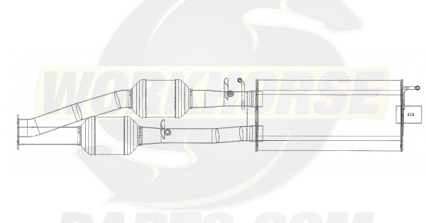 W0012320 - Exhaust Muffler Asm W/ Exhaust Pipe & 3 Way Catalytic ...