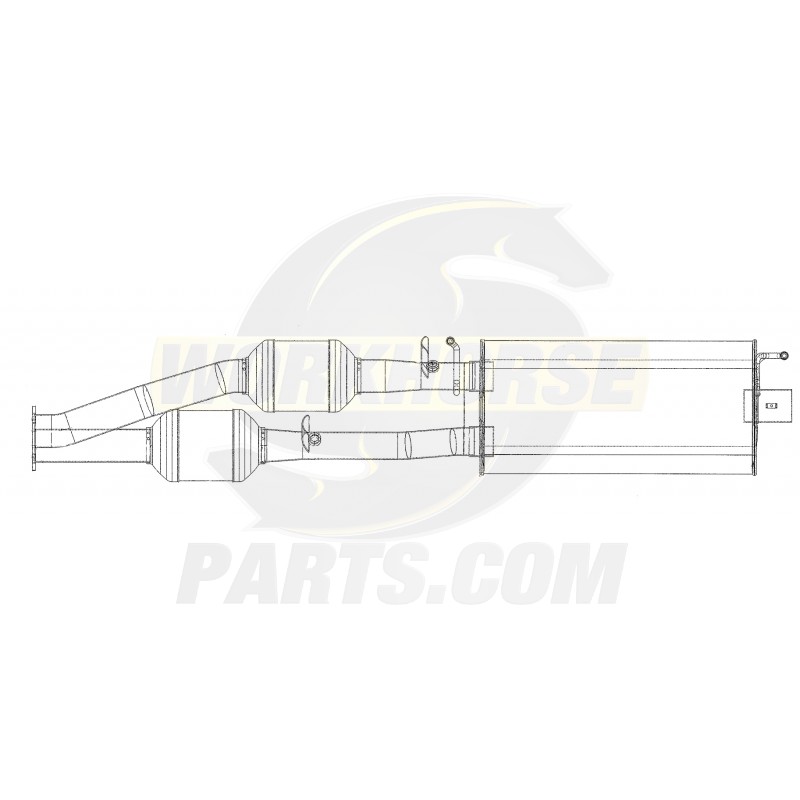 W0012320 - Exhaust Muffler Asm W/ Exhaust Pipe & 3 Way Catalytic ...