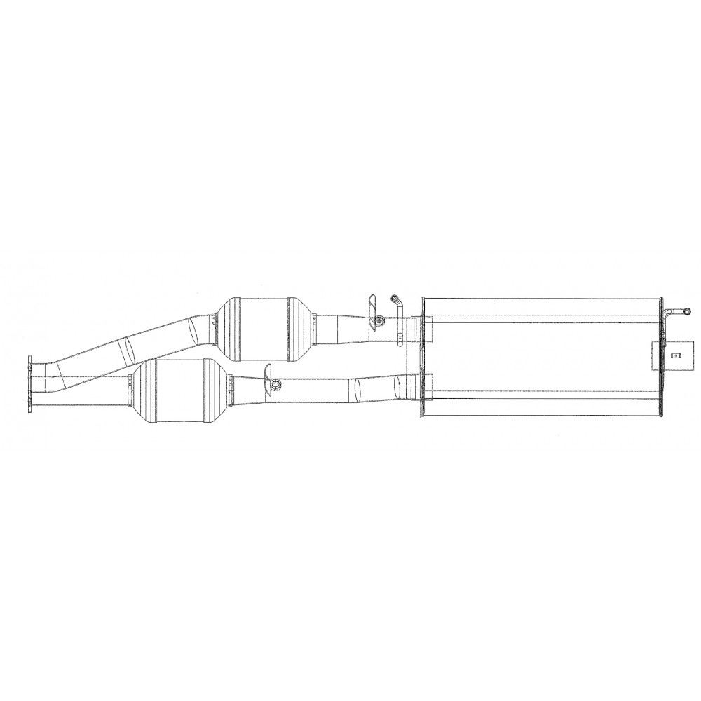 W0012320 - Exhaust Muffler Asm W/ Exhaust Pipe & 3 Way Catalytic ...