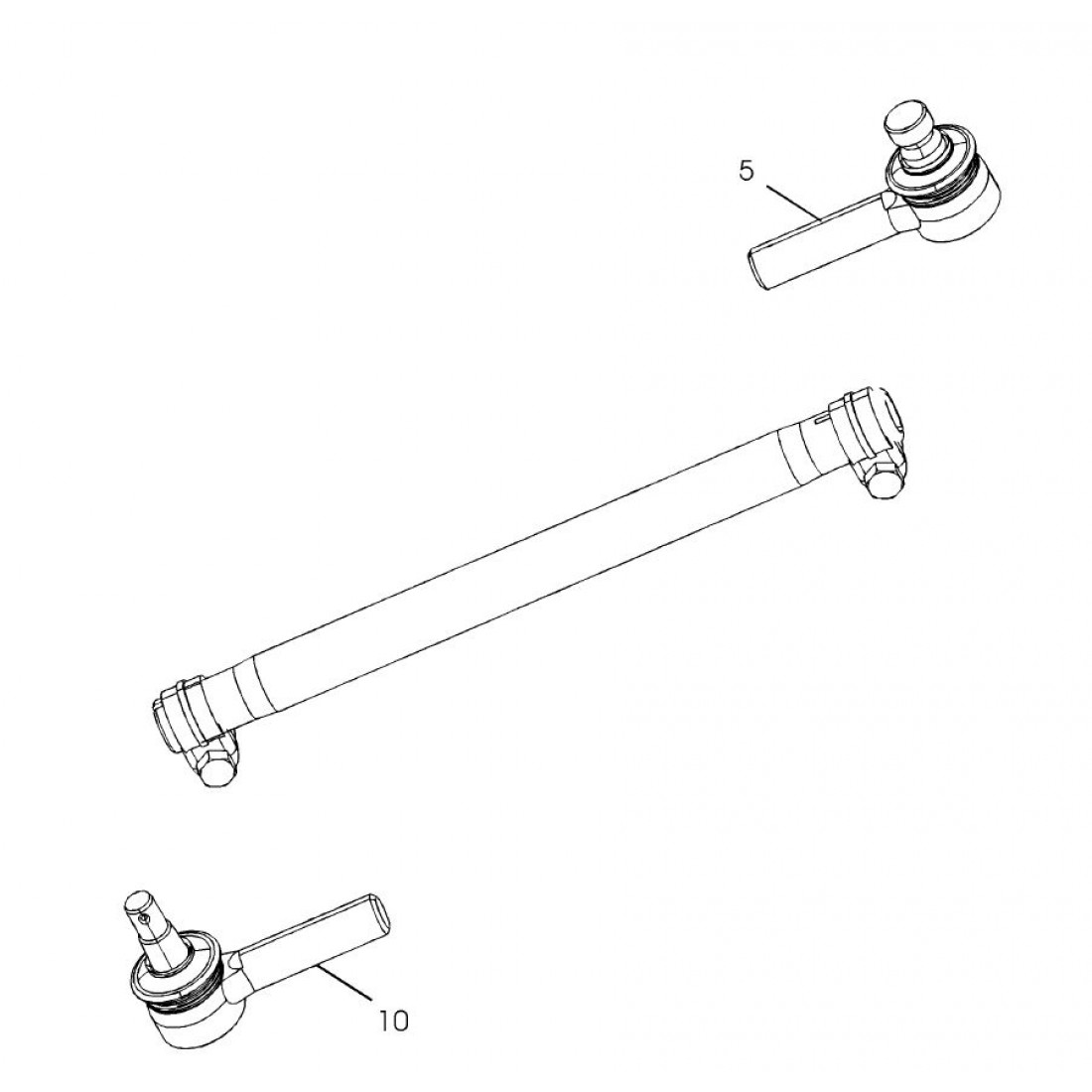 W0010623 - Drag Link Asm (Steering Linkage Relay Rod) - Workhorse Parts