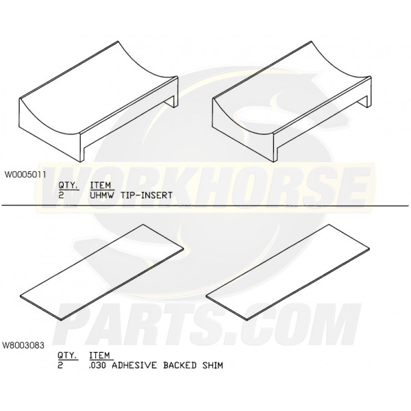 W8003085 - Leaf Spring Insert Kit - Workhorse Parts