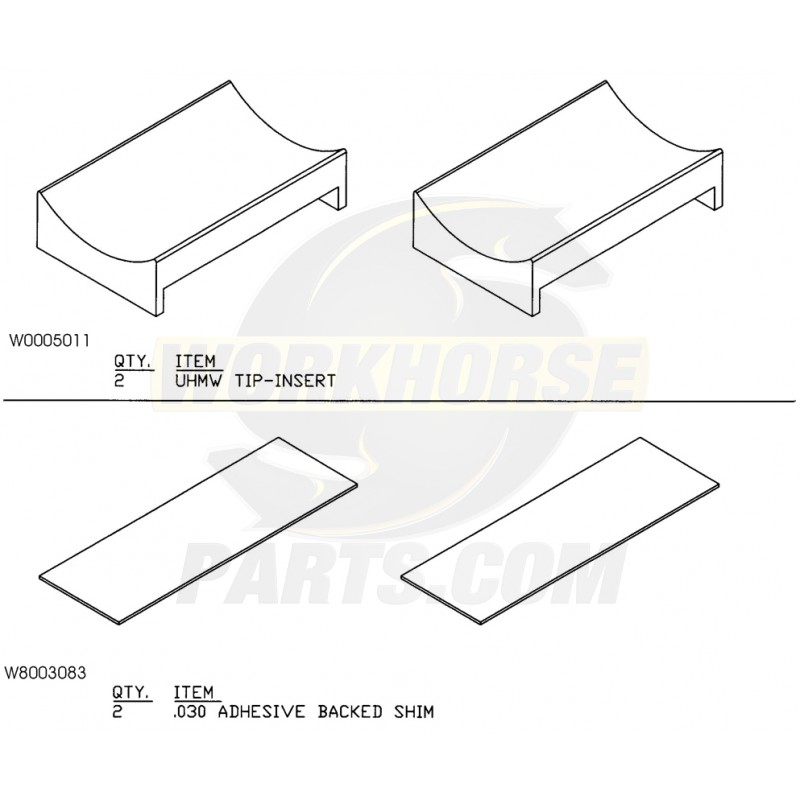 W8003085 - Leaf Spring Insert Kit - Workhorse Parts